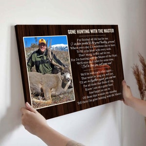 Personalized Gone Hunting Memorial Canvas, in Loving Memory of Hunter ...