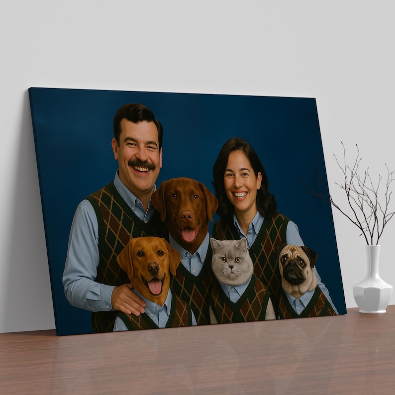 Step Brothers Pet Portrait Family Portrait, Human and Pet Custom ...