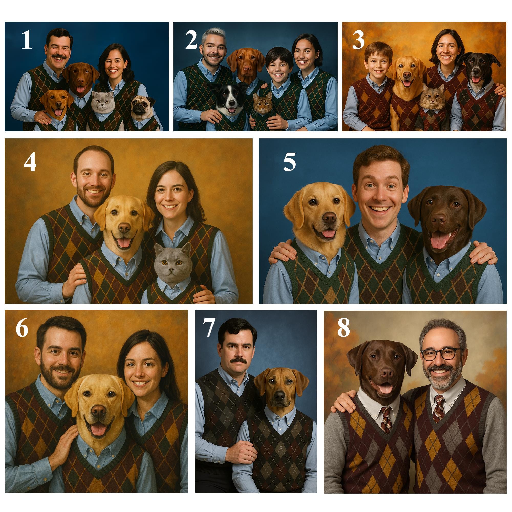 Step Brothers Pet Portrait Family Portrait, Human and Pet Custom ...