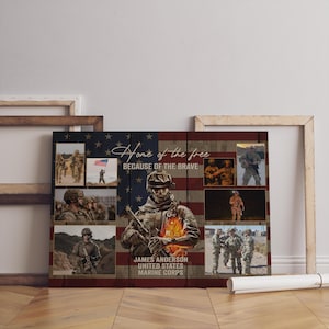 Military Photo Collage Canvas Print, Military Family Photo Frame Gifts ...