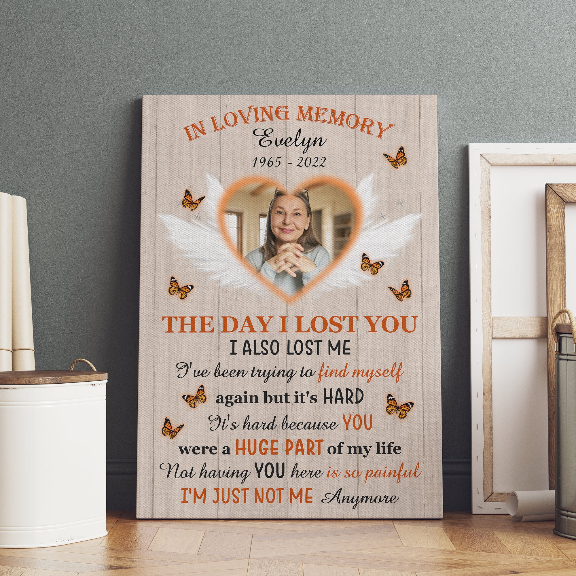 Personalized Memorial in Loving Memory Canvas, Sympathy Father Rest in ...