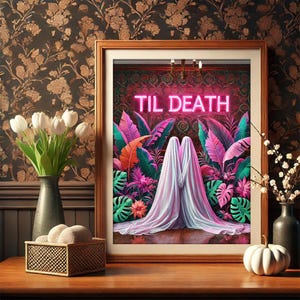 Two Ghost Best Friend Canvas, Ghost Artwork, Best Friends Gift Women ...