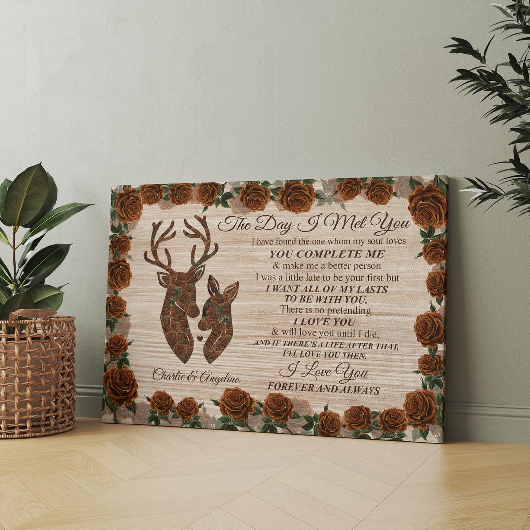 Personalized We Re A Team Deer Poster Funny Deer Gifts for Couple Lover ...