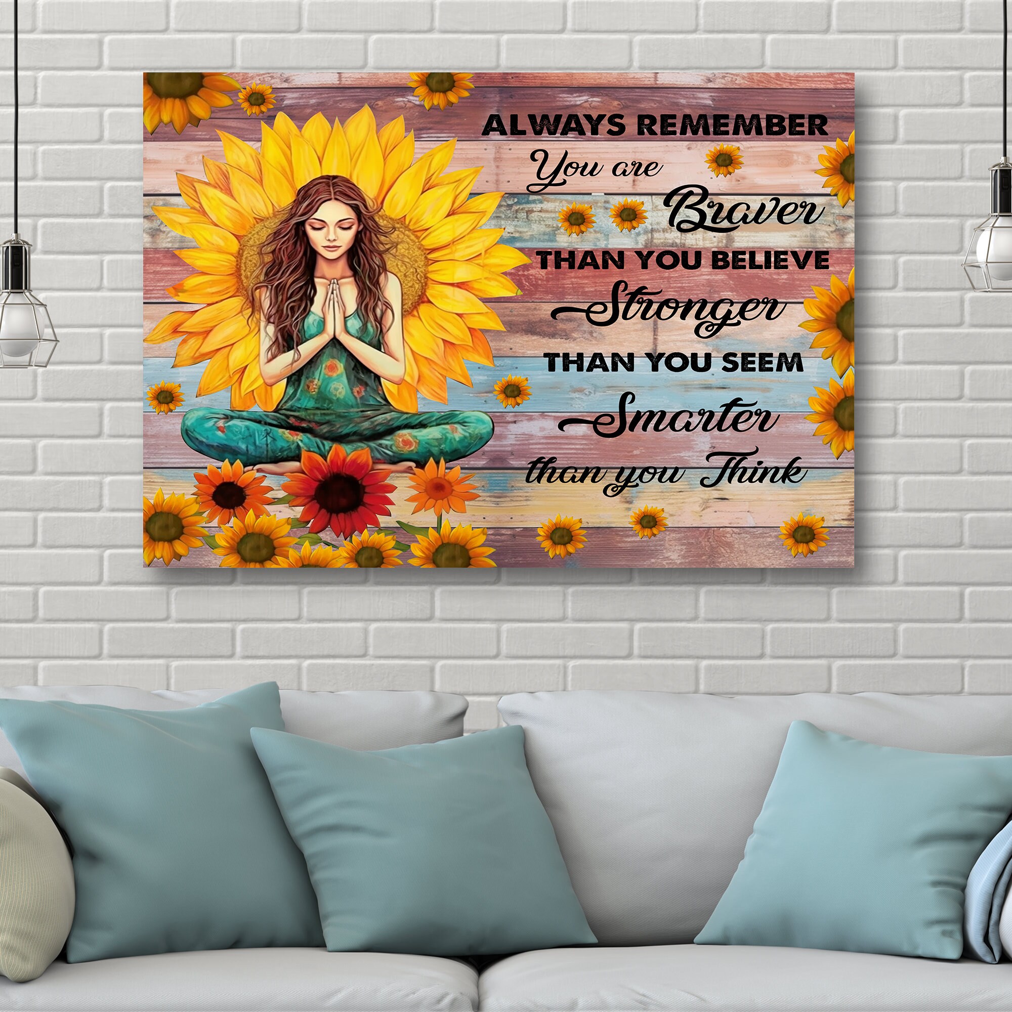 Inspirational Brave Quotes Wall Art, Yoga Pose Poster, Motivational ...
