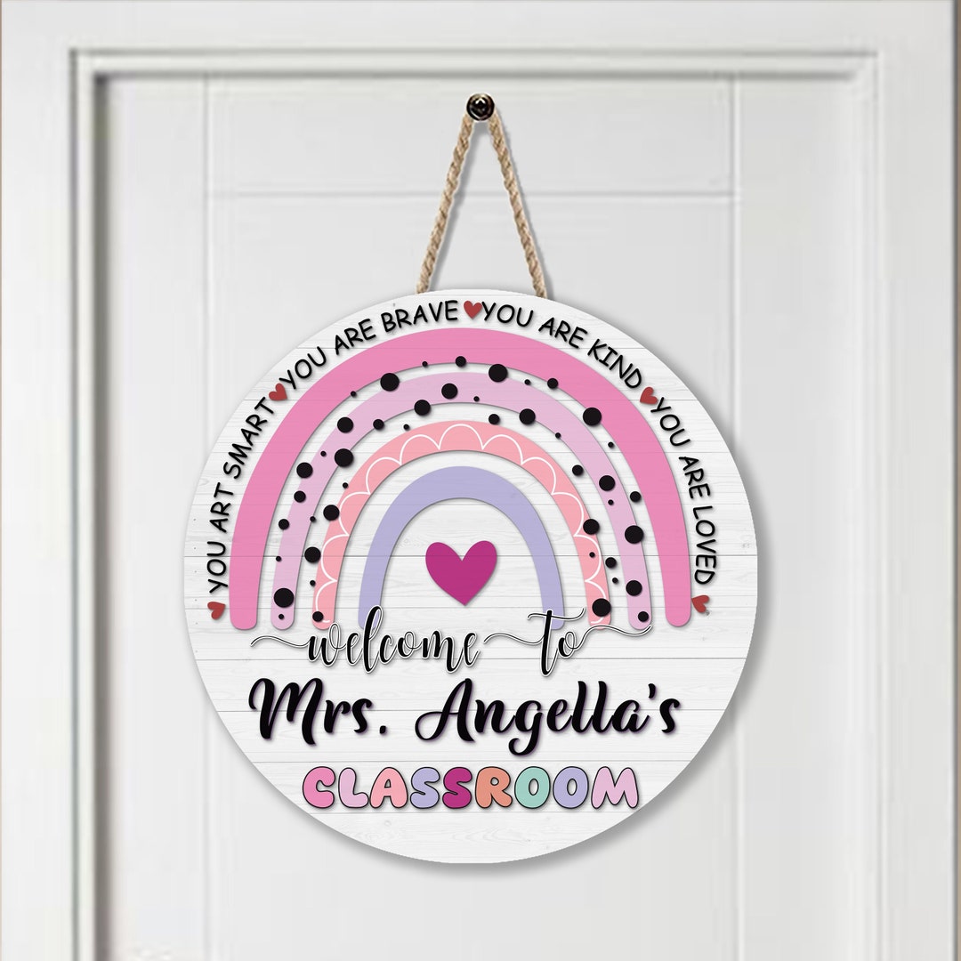 Personalized Teacher Door Sign, Teacher Gifts, Classroom Door Hanger ...