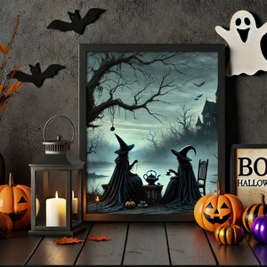 Two Witch Best Friend Canvas, Witch Art Poster, Witch Poster, Witchy ...