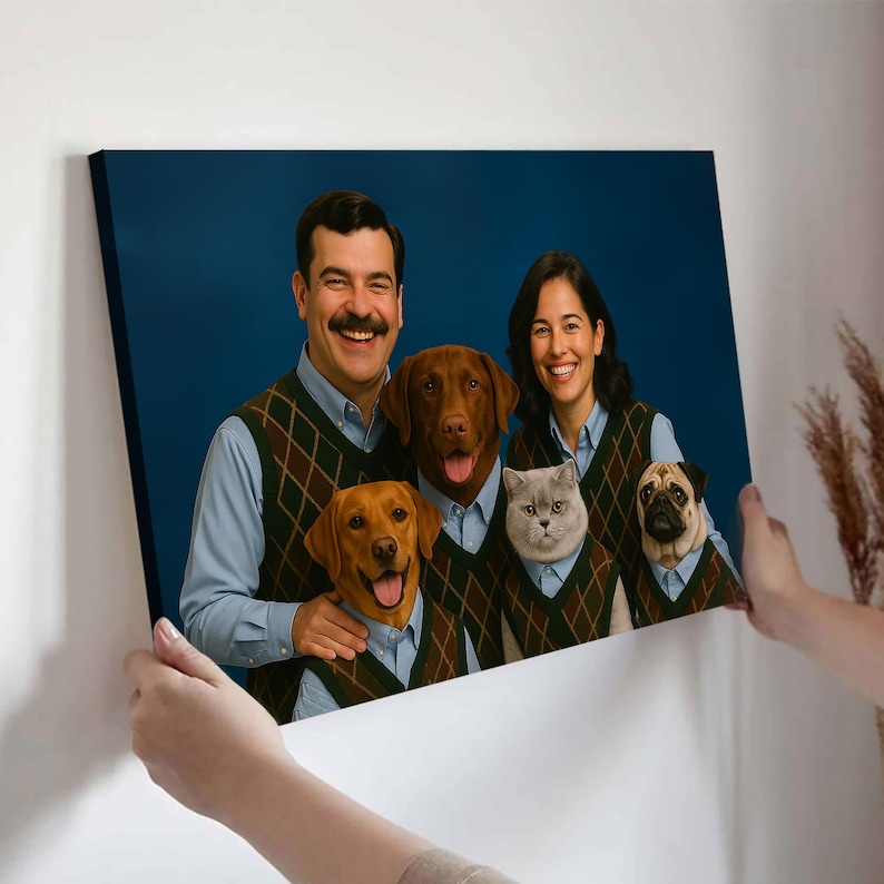 Step Brothers Pet Portrait Family Portrait, Human and Pet Custom ...