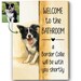Funny Border Collie Dog Welcome to the Bathroom, Custom Dog Breed ...