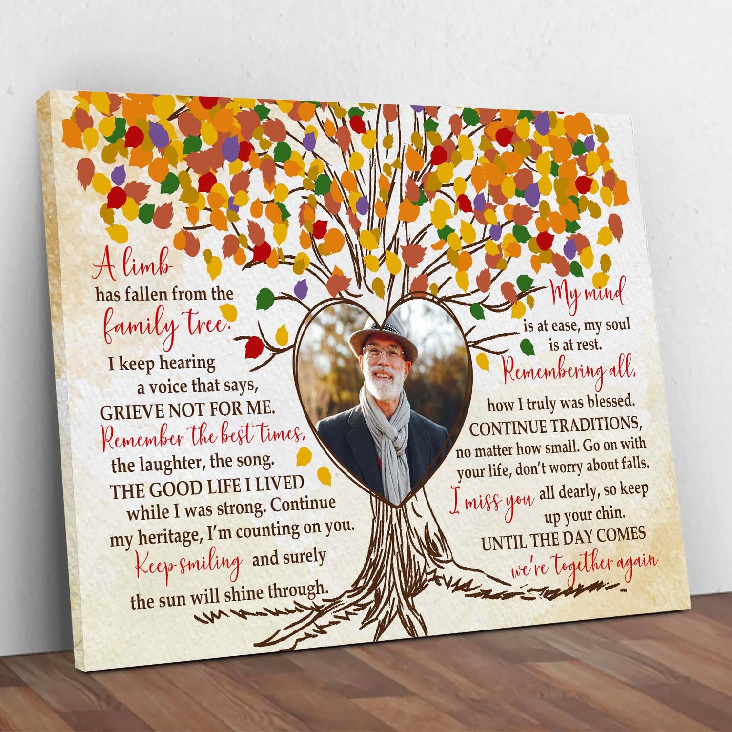 Personalized A Limb Has Fallen From the Family Tree Memorial Canvas ...
