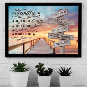 Personalized Family Multi Name Canvas, Custom Family Name Canvas for ...