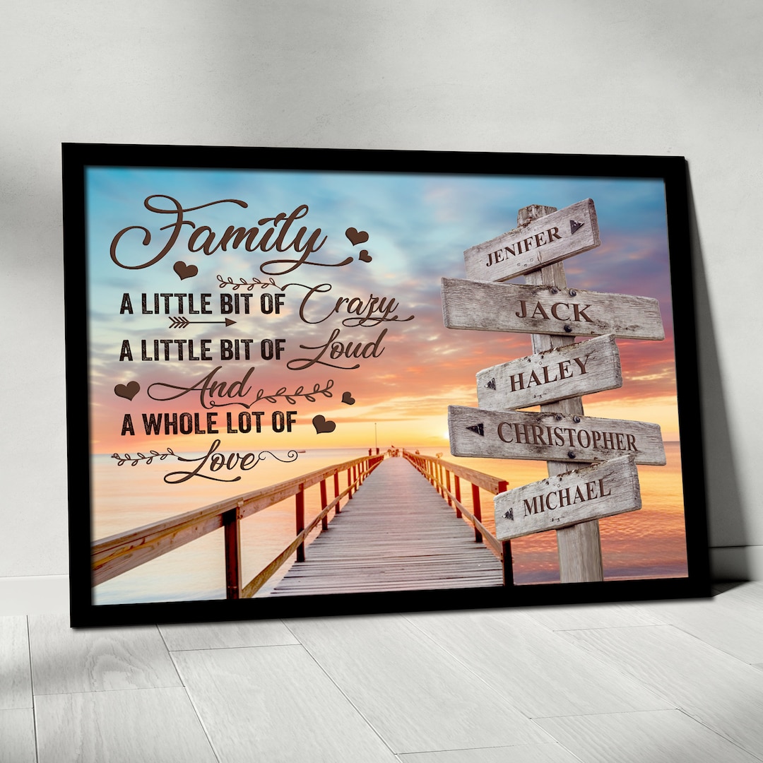 Personalized Family Multi Name Canvas, Custom Family Name Canvas for ...