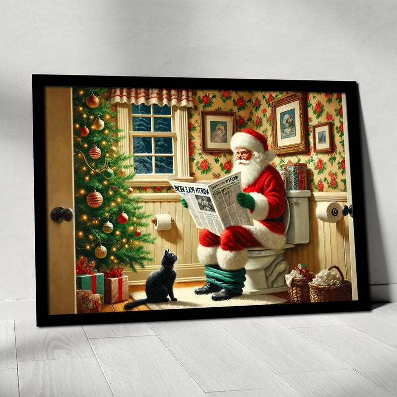 Santa Sitting on Toilet - Etsy