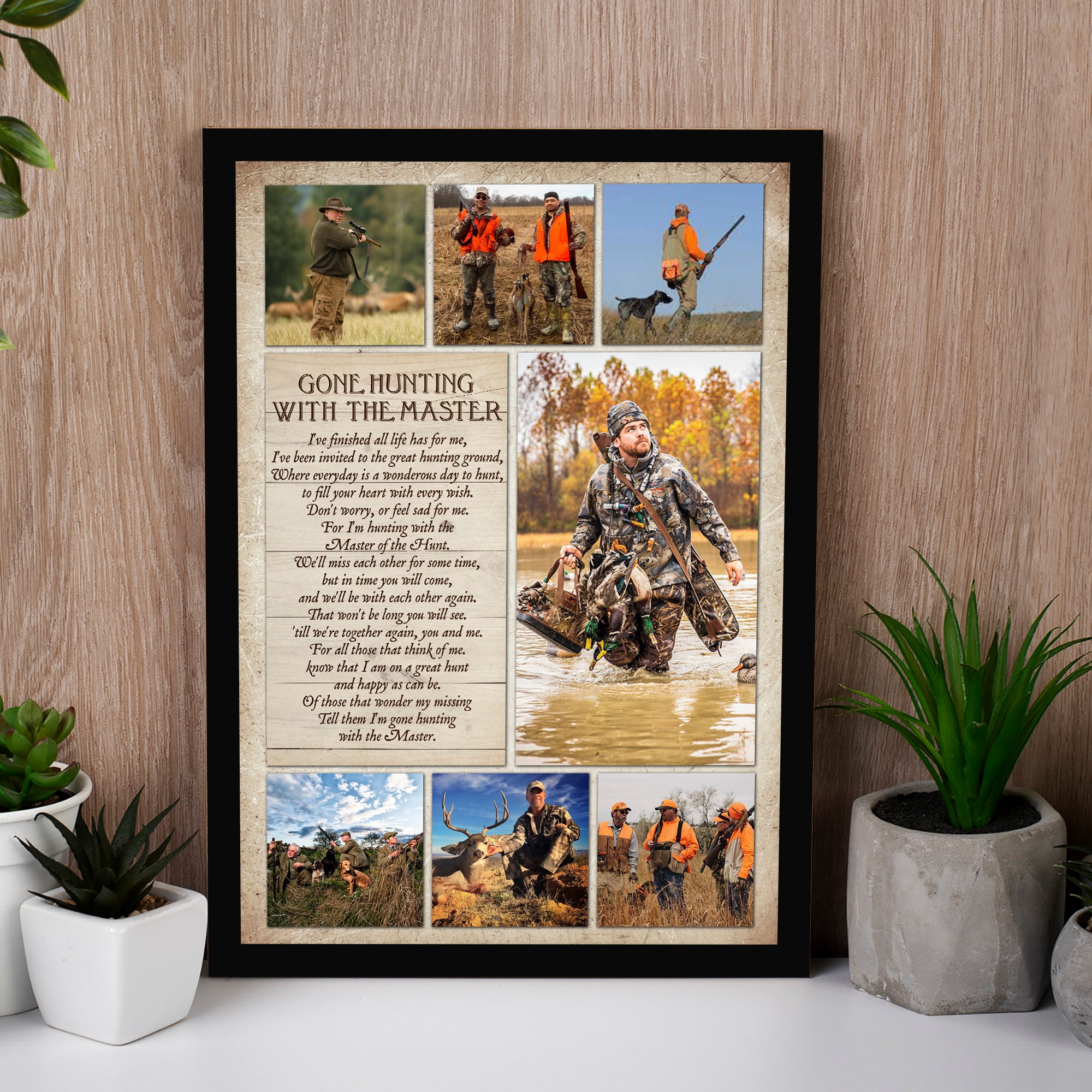 Personalized Gone Hunting Memorial Canvas, in Loving Memory of Hunter ...