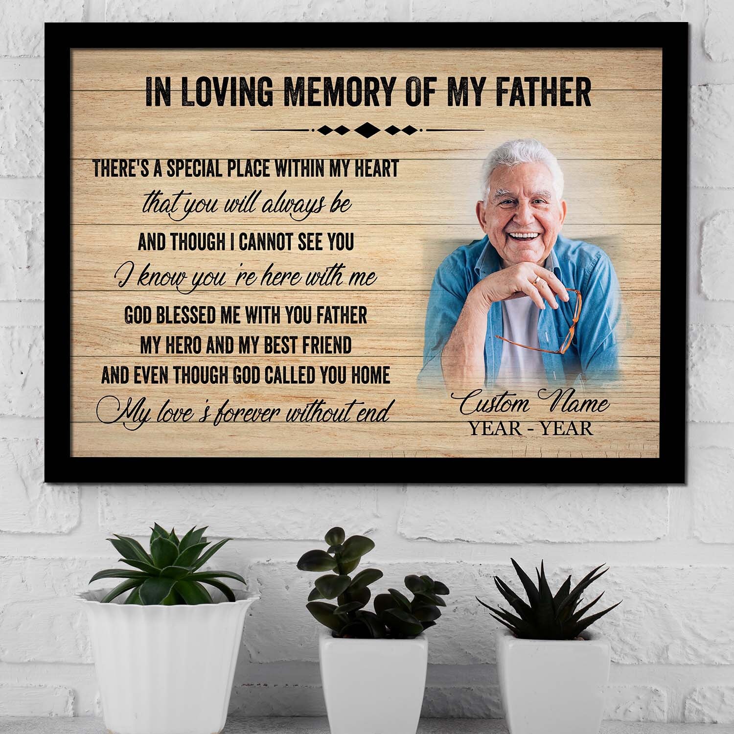 In Loving Memory of Dad Canvas, Memorial Canvas for Loss of Dad Mom ...
