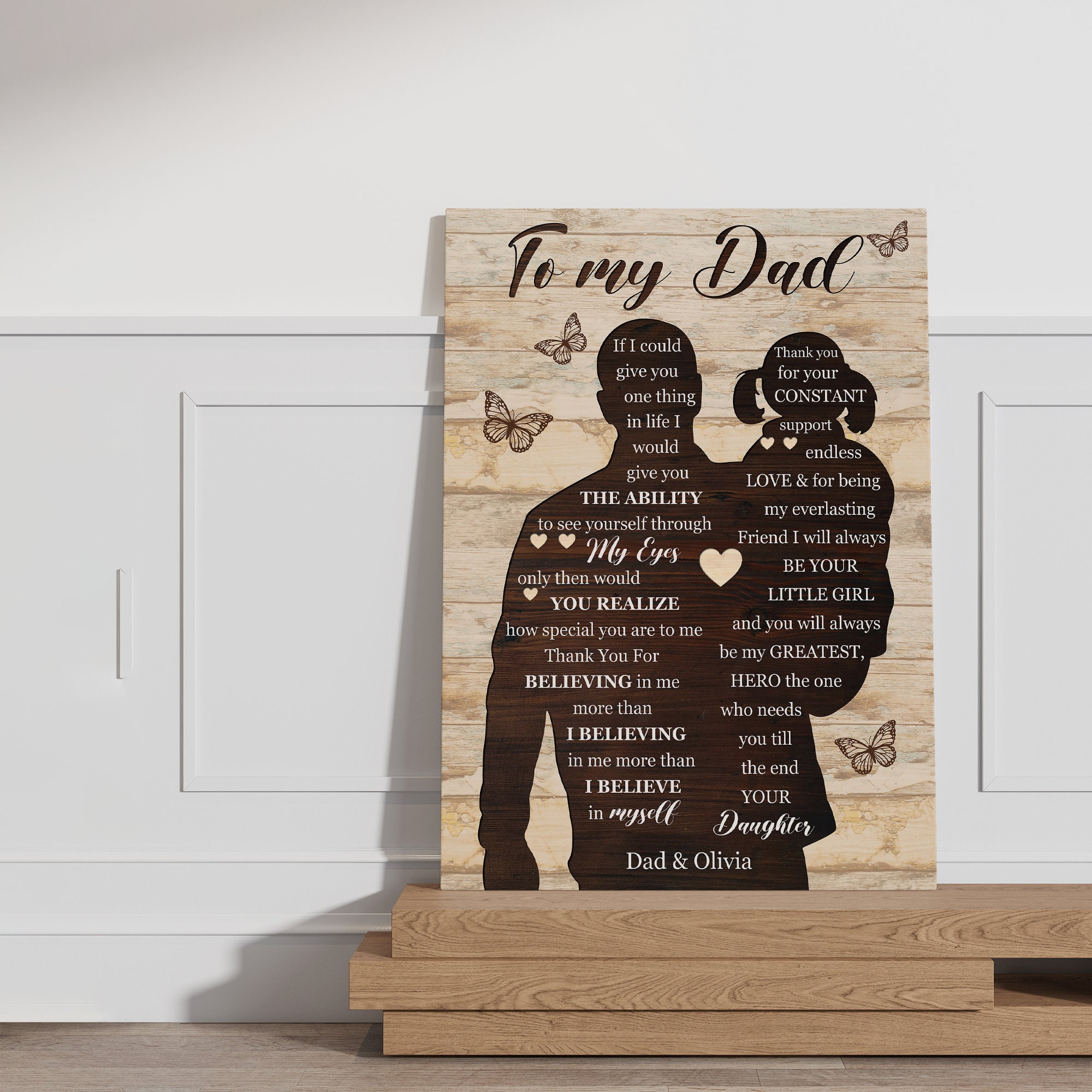 Personalized to My Dad Canvas, Gift for Dad From Daughter, Birthday ...