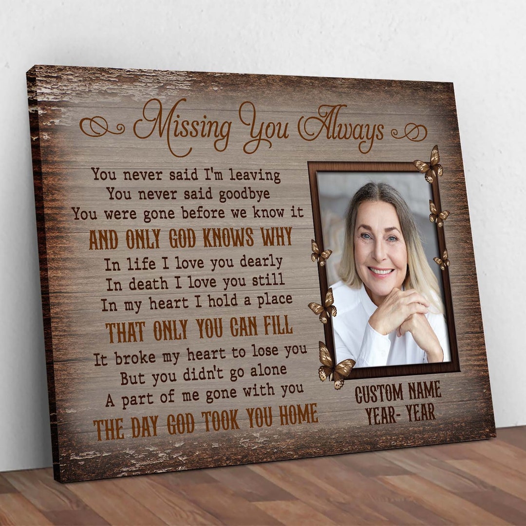 Memorial Canvas God's Garden Poem Canvas, God Took You Home Canvas ...