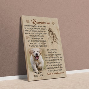 Custom Dog Memorial Passing Gift Pet Loss Frame Portrait Photo Canvas ...