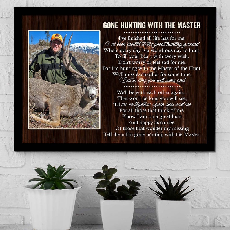 Personalized Gone Hunting Memorial Canvas, in Loving Memory of Hunter ...