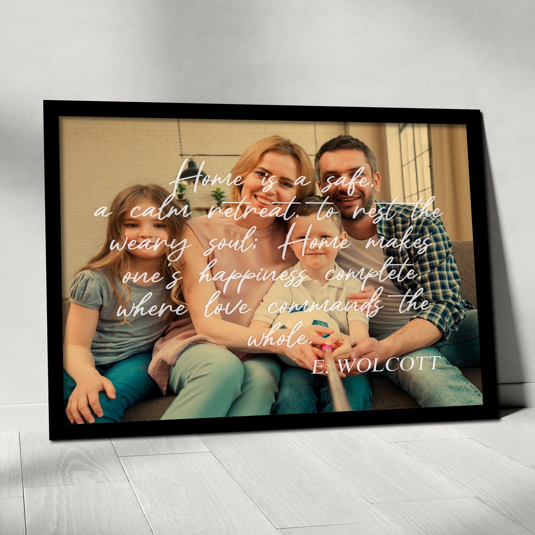 Personalized Family Picture Canvas, Home is A Safe Place Canvas, Home ...