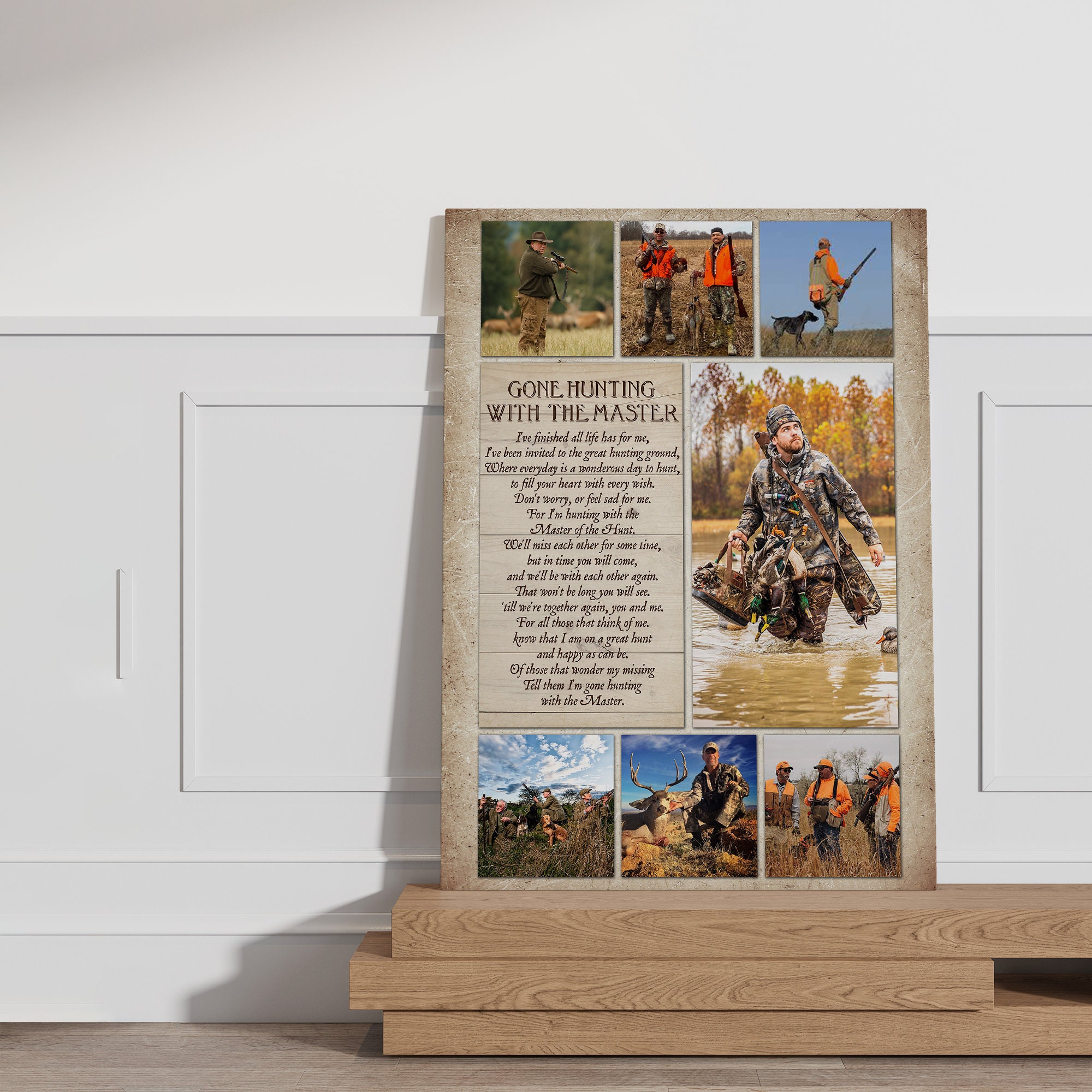 Personalized Gone Hunting Memorial Canvas, in Loving Memory of Hunter ...