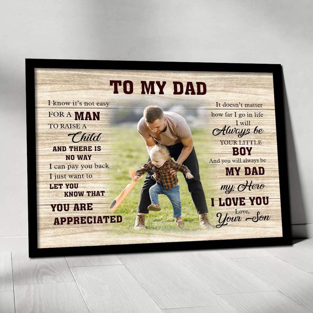 To My Dad Personalized Dad Canvas, Father's Day Gift Canvas, Gift for ...