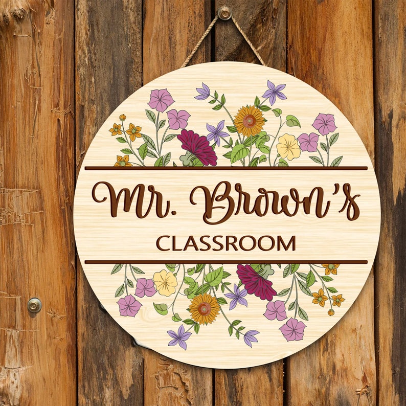 Personalized Teacher Door Sign, Classroom Door Sign, Custom Teacher ...