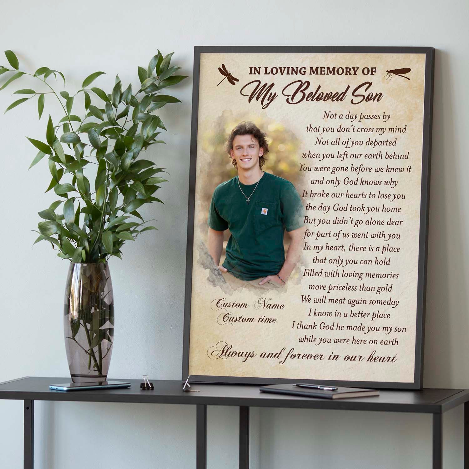 Personalized Canvas in Loving Memory of Loved One, Loss of Son, Gift ...