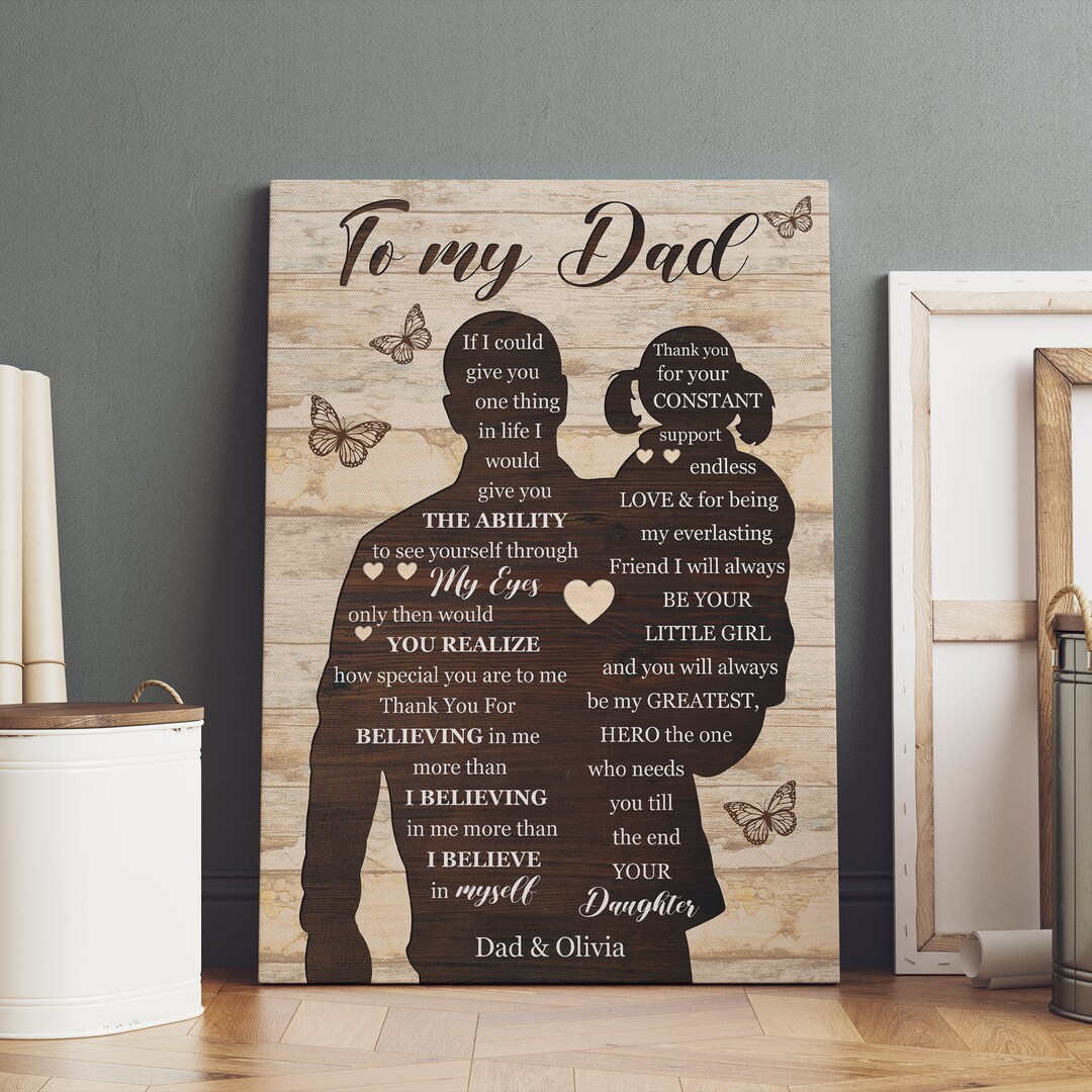 Personalized to My Dad Canvas, Gift for Dad From Daughter, Birthday ...