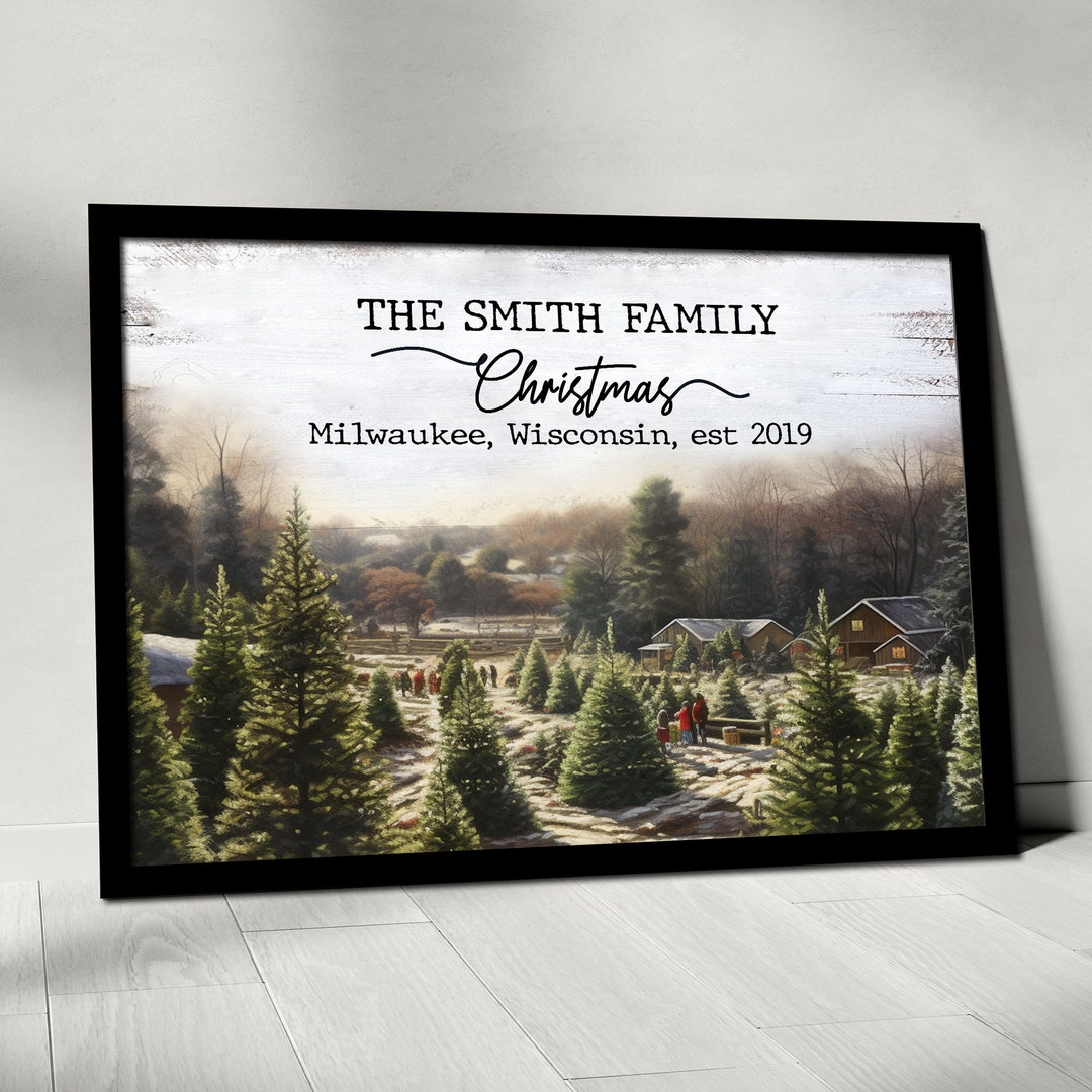 Personalized Family Chrismas Farm Wall Art, Christmas Custom Canvas for ...