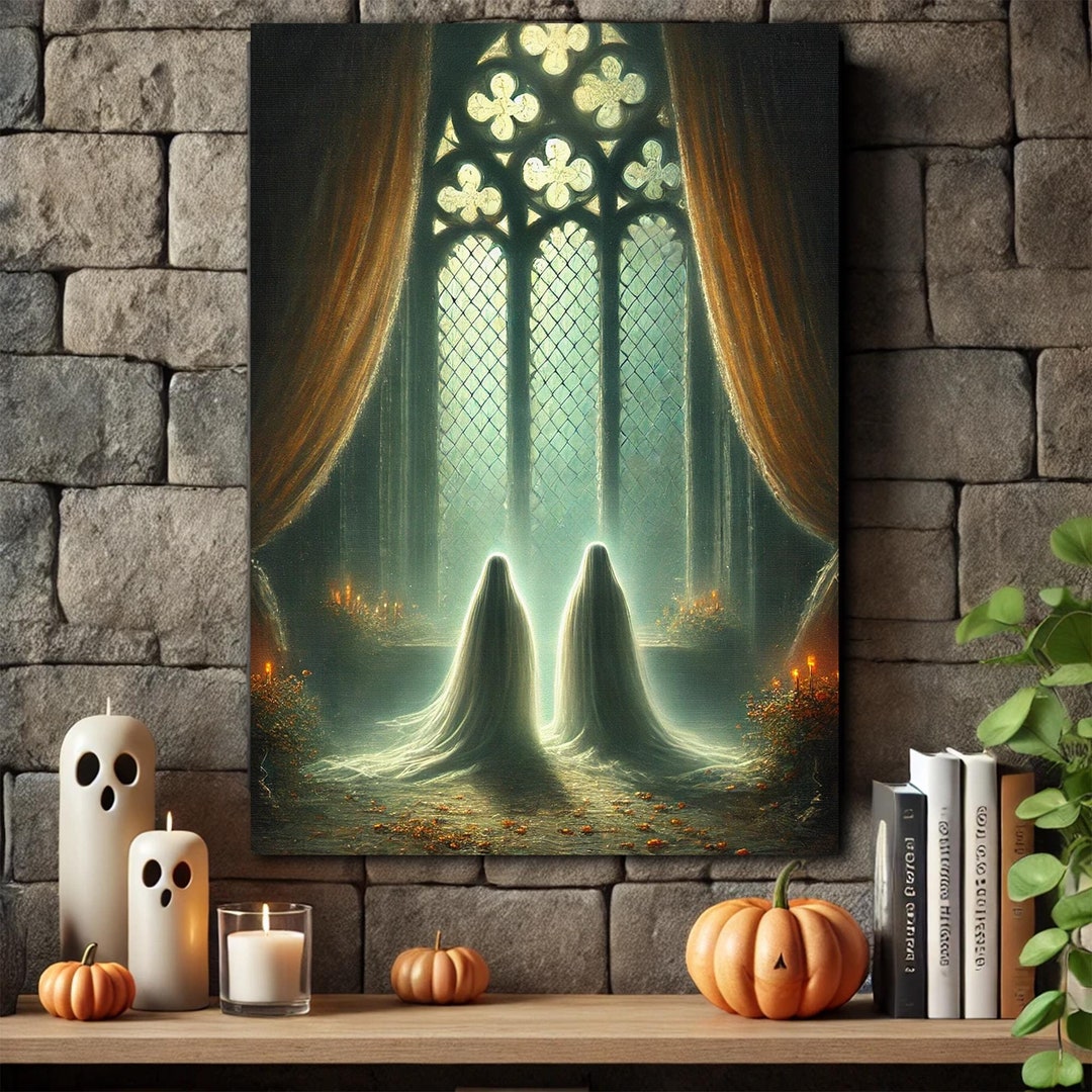 Two Ghost Family Canvas, Vintage Poster/canvas, Art Poster, Dark ...