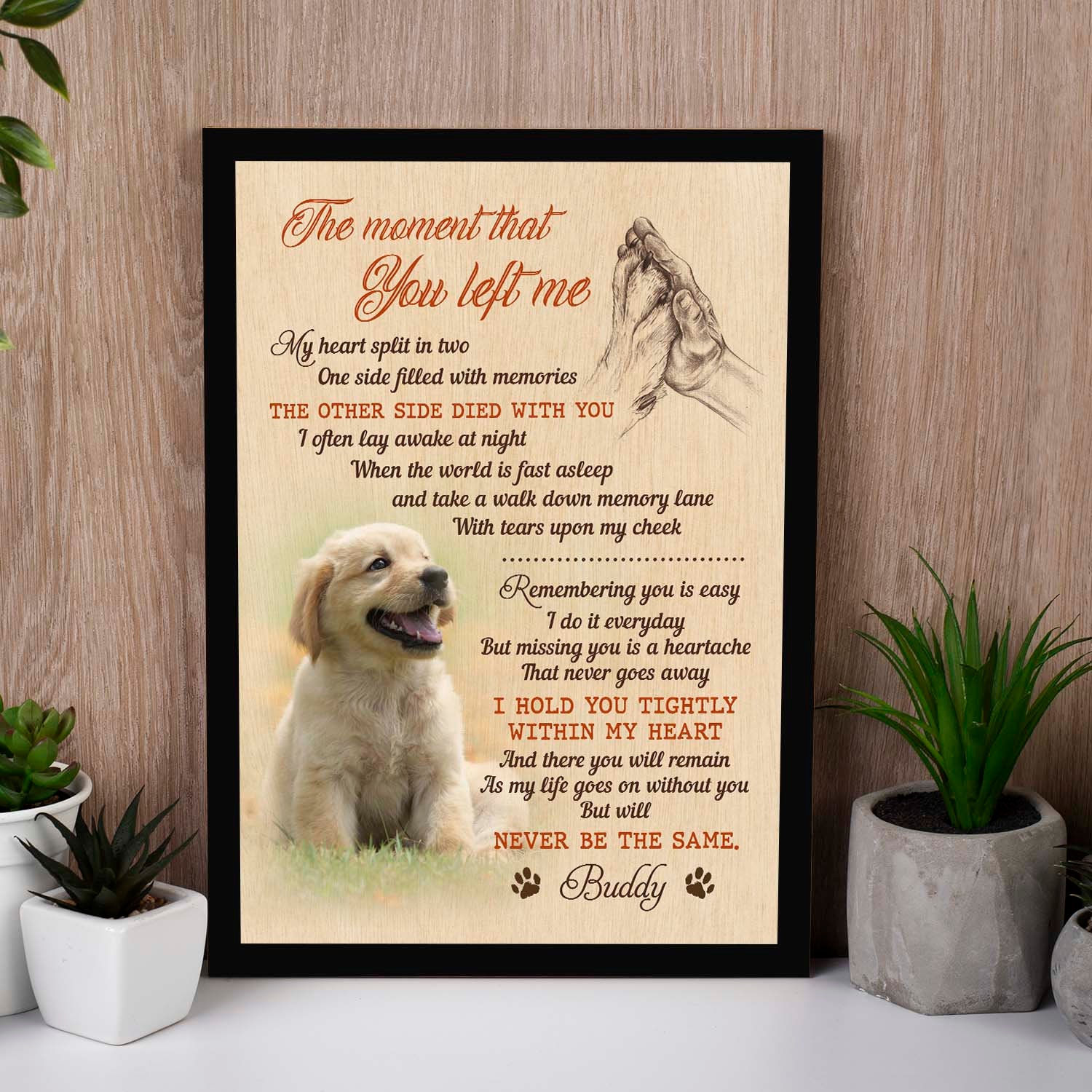 Custom Pet Loss Canvas the Moment You Left Me Dog Cat, Loss of Pet Dog ...