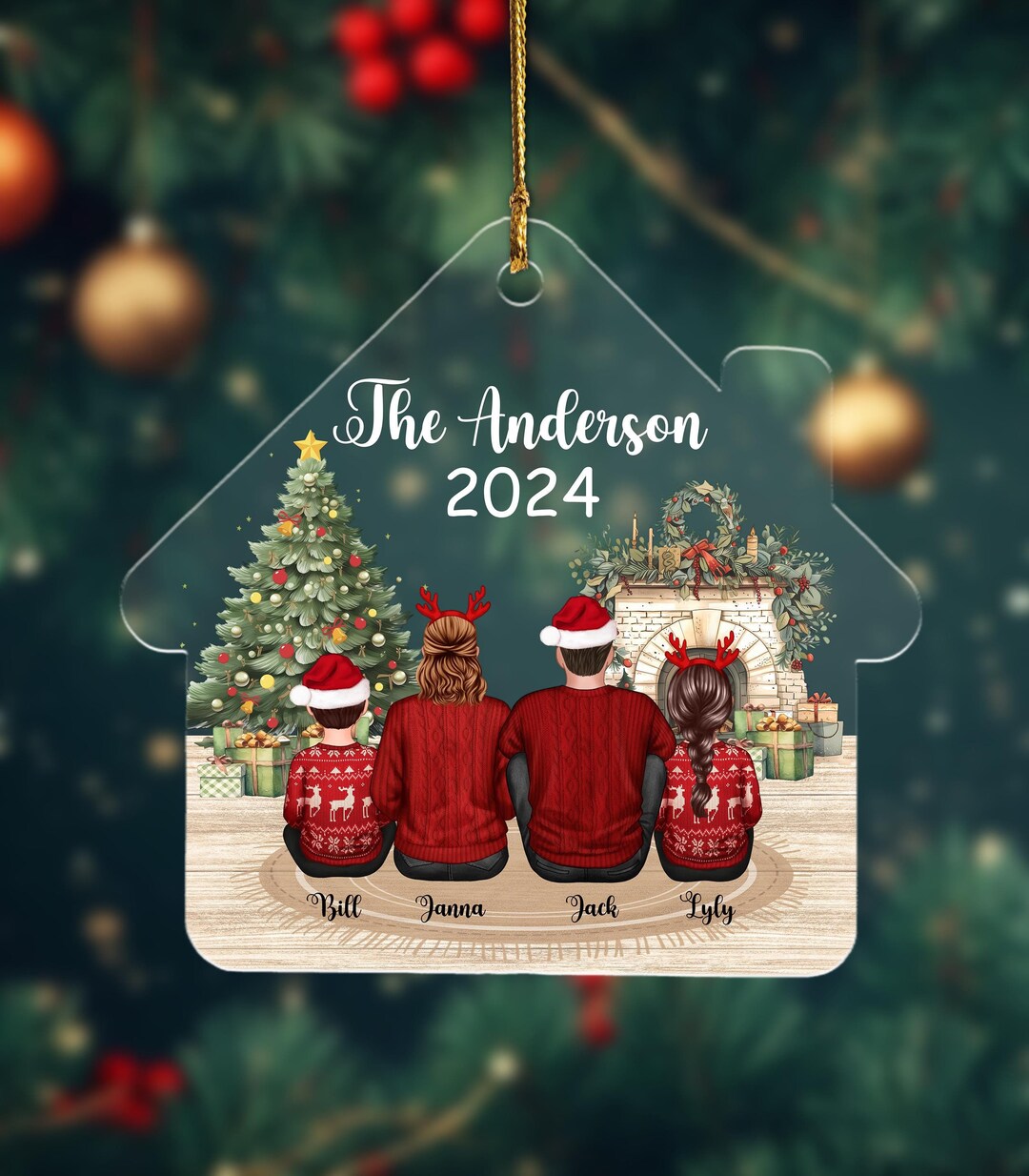Personalized Family Ornament, Custom Xmas Family Keepsake Ornament 2024 ...