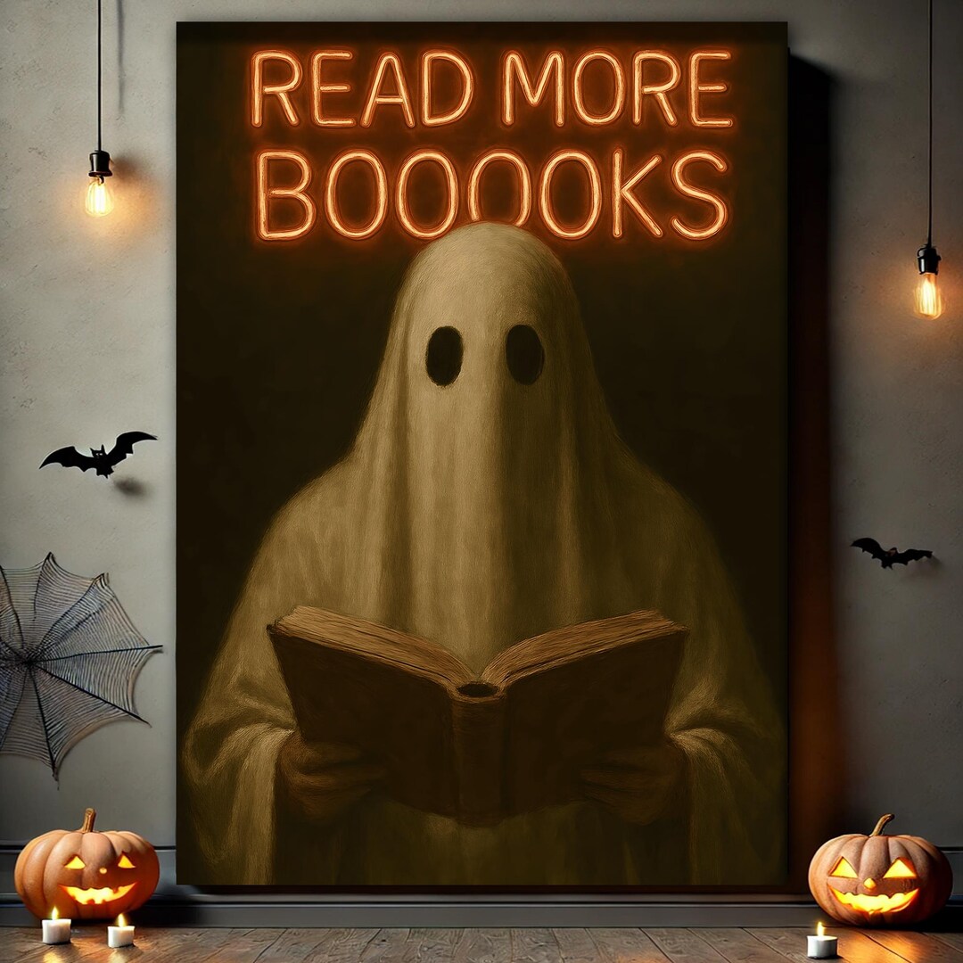 Gothic Ghosts Reading Canvas, Dark Academia Library Decor, Cottagecore ...