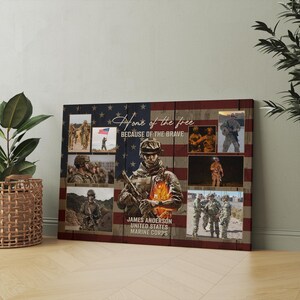 Military Photo Collage Canvas Print, Military Family Photo Frame Gifts ...