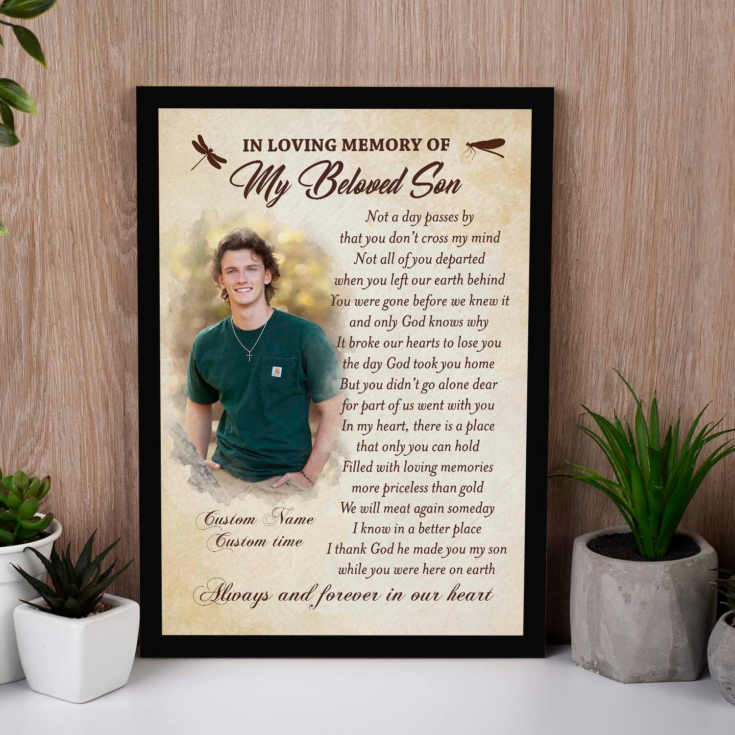 Personalized Canvas in Loving Memory of Loved One, Loss of Son, Gift ...