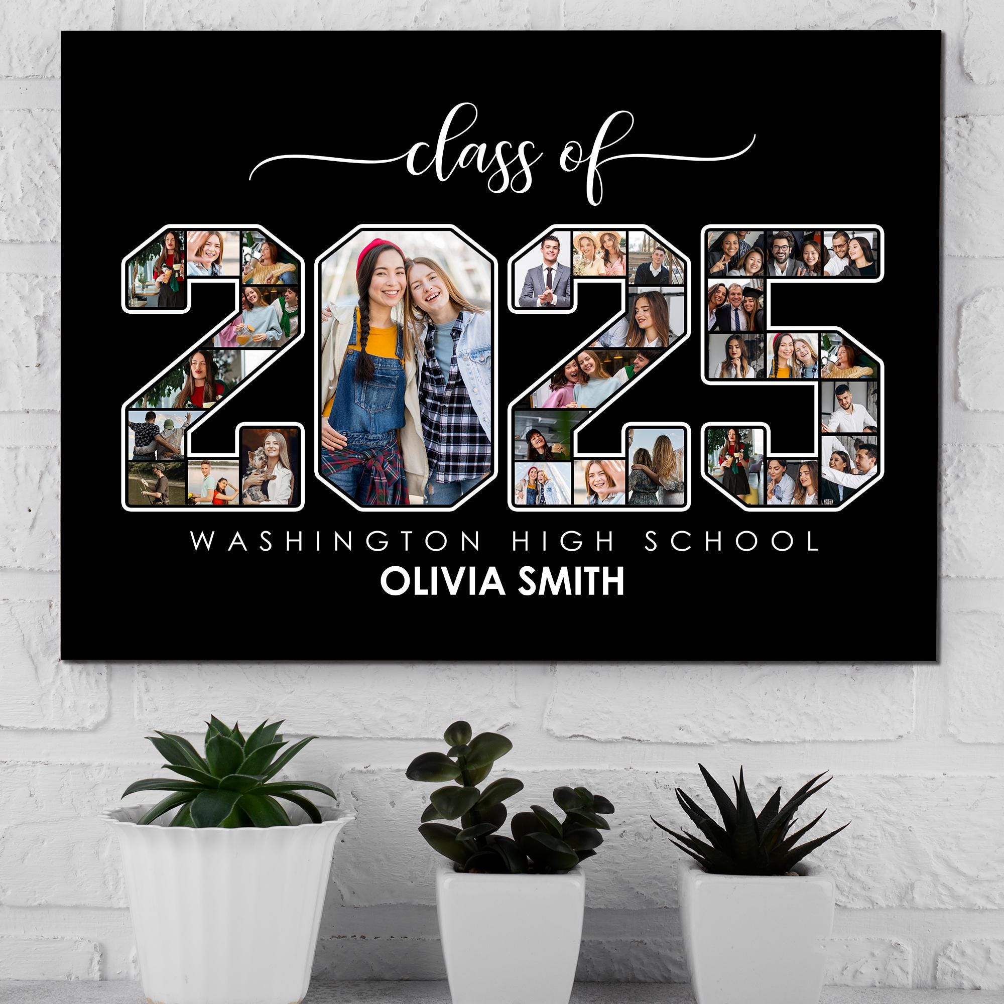 Class of 2025 Photo Collage, Personalized Graduation Gift, Senior Year ...