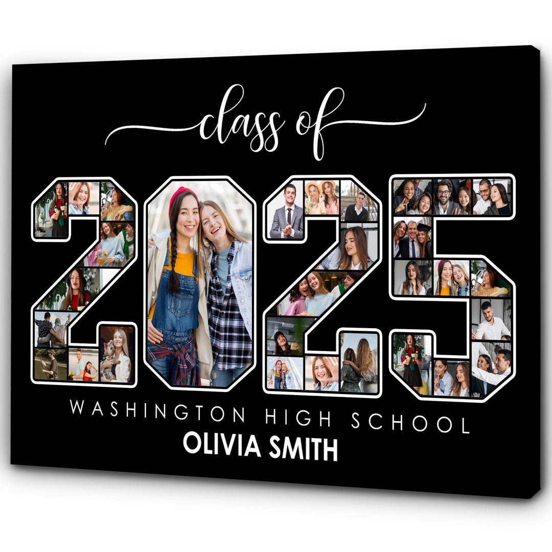 Class of 2025 Photo Collage, Personalized Graduation Gift, Senior Year ...