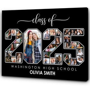 Class of 2025 Photo Collage, Personalized Graduation Gift, Senior Year ...