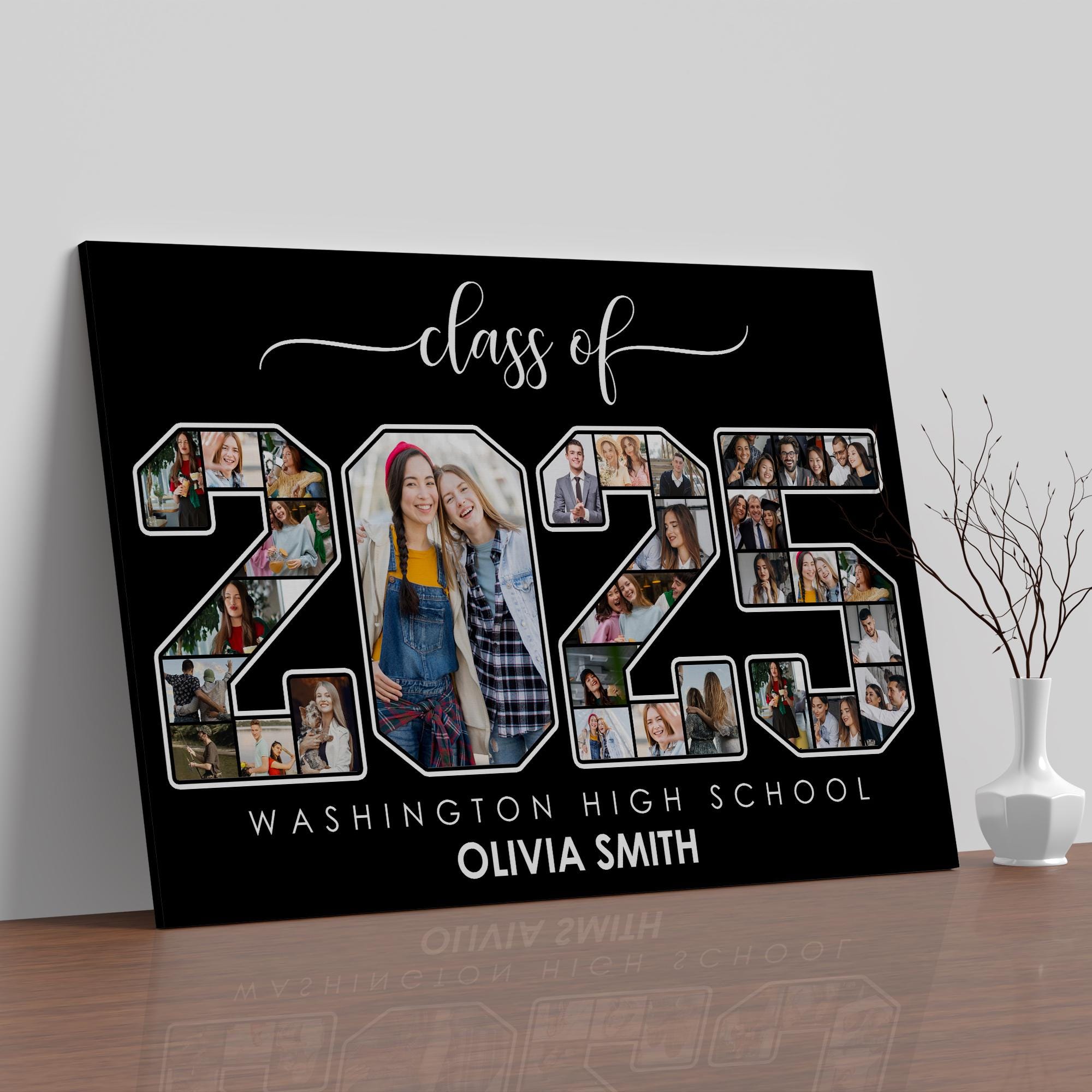 Class of 2025 Photo Collage, Personalized Graduation Gift, Senior Year ...
