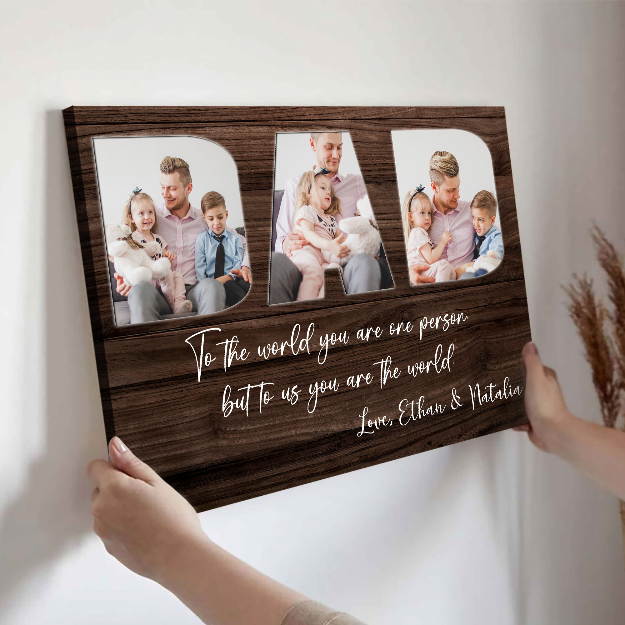 Custom Dad Sign With Photos, Personalized Gifts for Dad From Kids ...