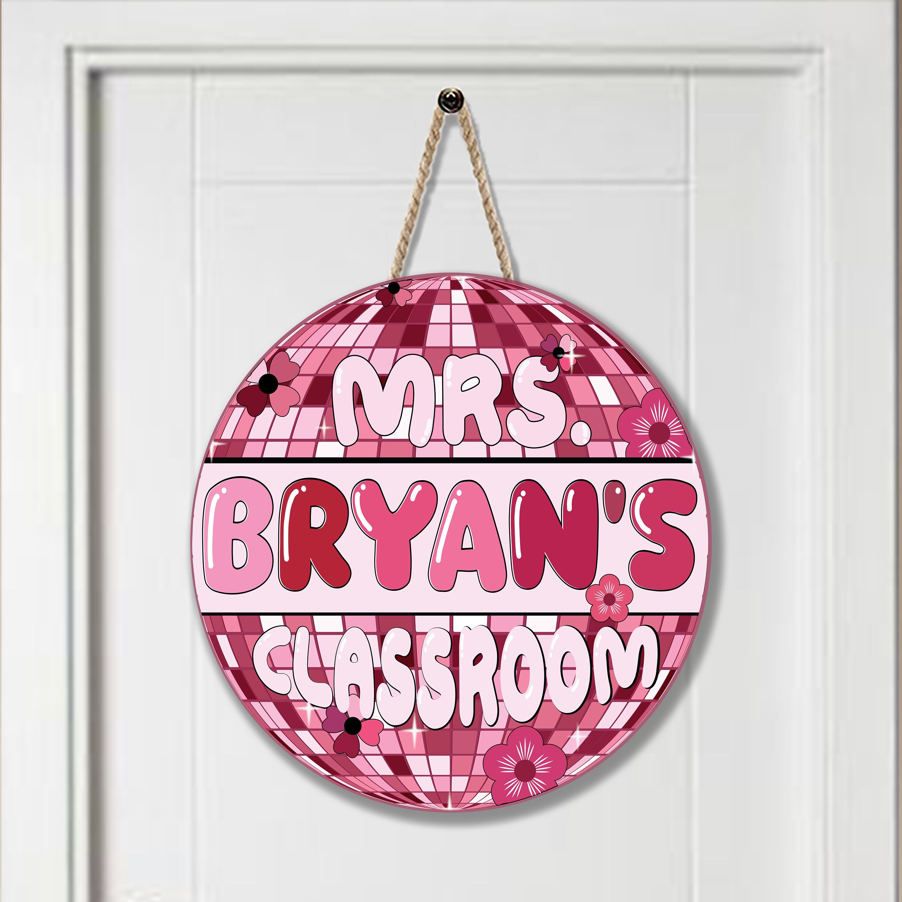 Disco Classroom Door Sign, Back to School Gift, Groovy Teacher Door ...
