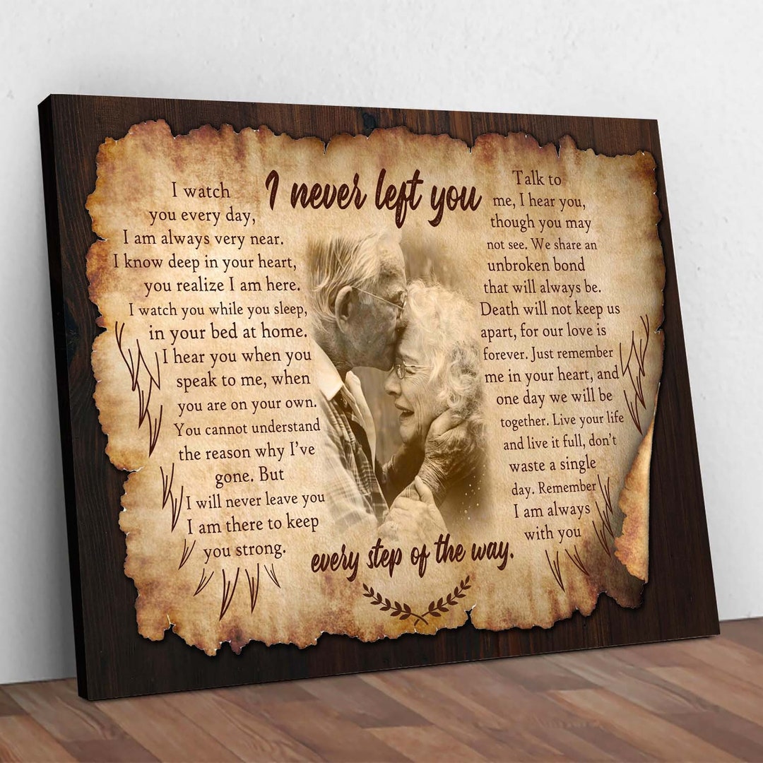 Personalized Memorial I Never Left You Canvas, Sympathy Father Rest in ...