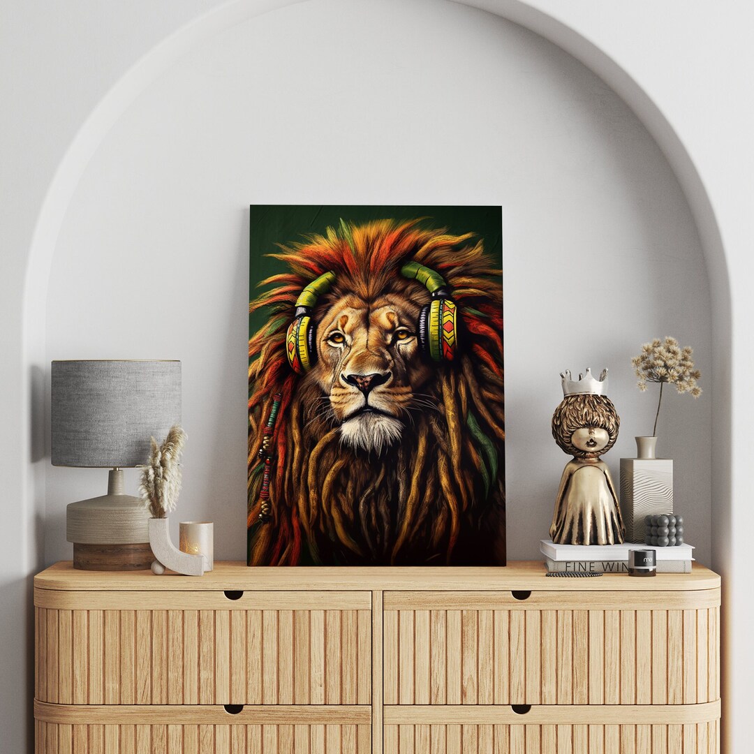 Reggae Rasta Lion Canvas, Lion King Canvas for Home , Lion Canvas Wall ...