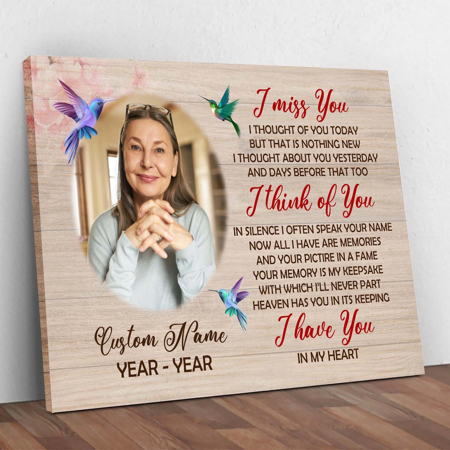 Personalized Memorial Canvas, Loss of Mom Canvas, I Thought of You ...