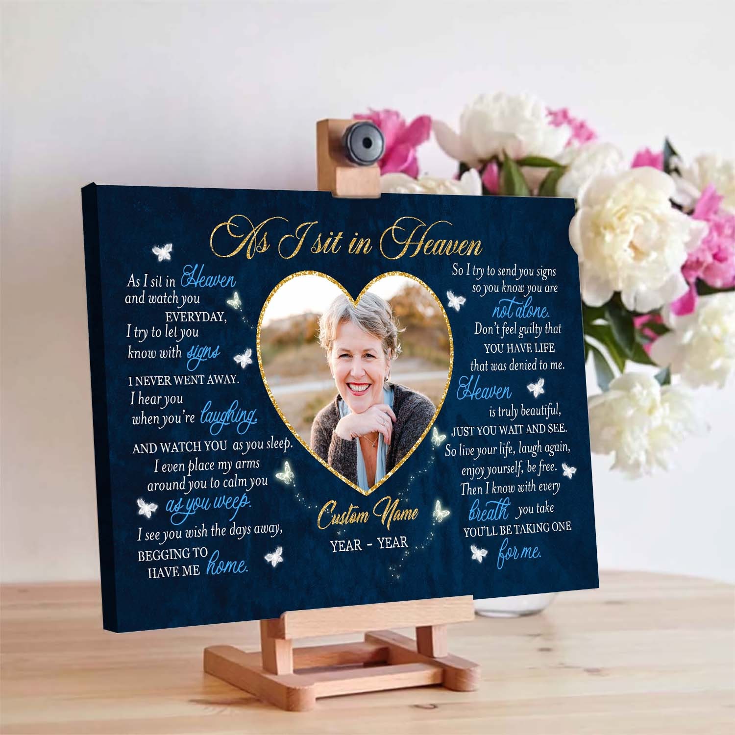 As I Sit in Heaven Memorial Canvas Memorial Poem Sympathy - Etsy