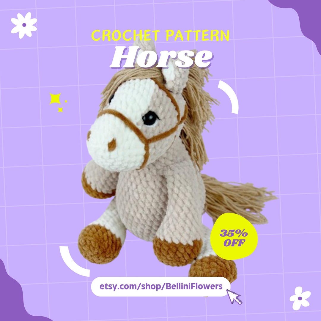 Horse Crochet Pattern PDF, Crochet Animal Pattern, Easy Crochet Horse ...