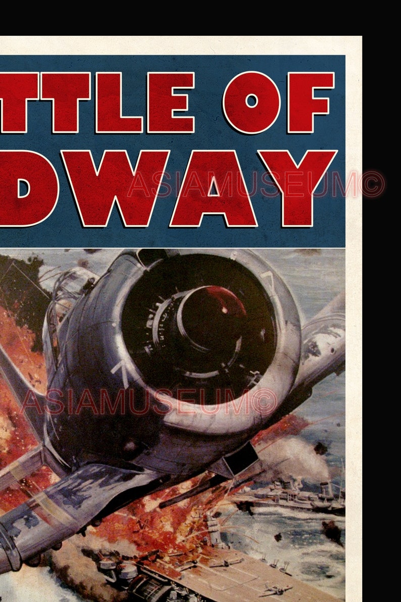 1944 WW2 USA America Aircraft Warship Bombing Midway Pacific Japan War ...