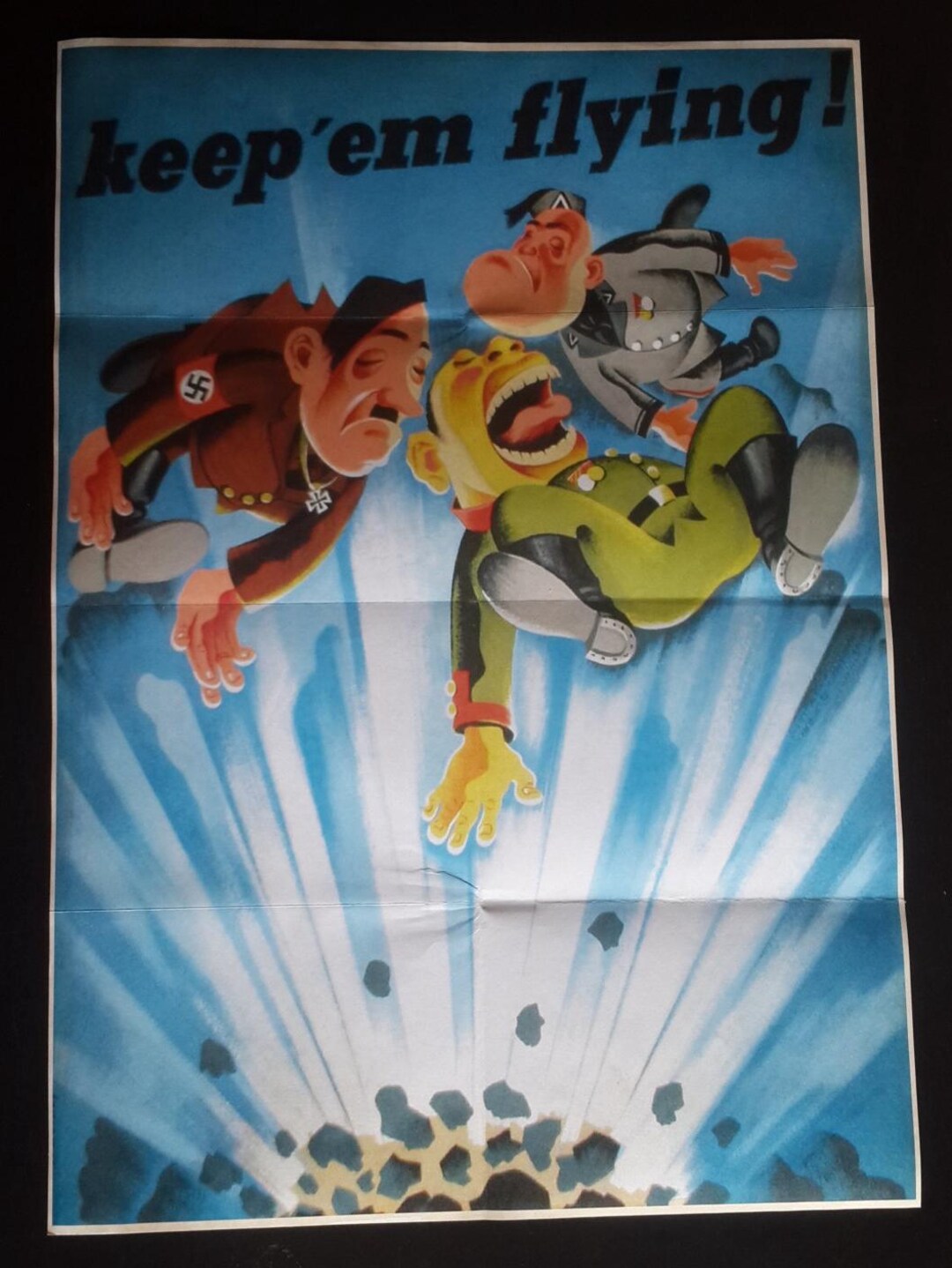 1942 WW2 USA America Japan Bowling Tojo Hirohito Italy Germany Funny ...