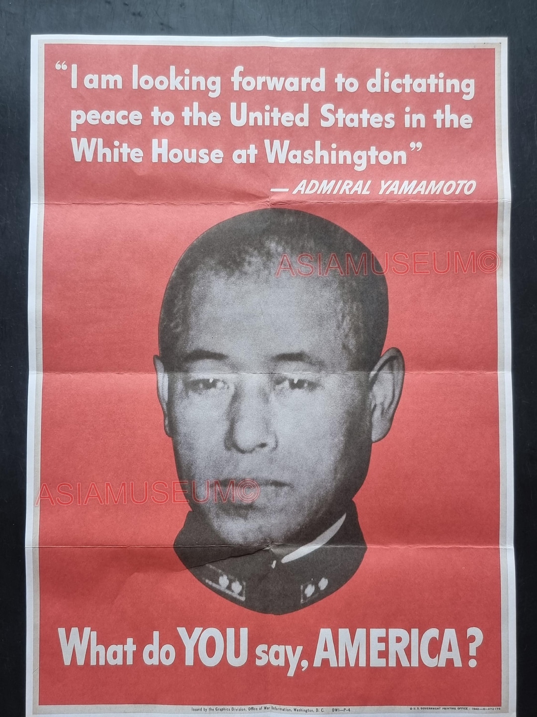 1944 WW2 USA America White House Washington Japan General Yamamoto ...