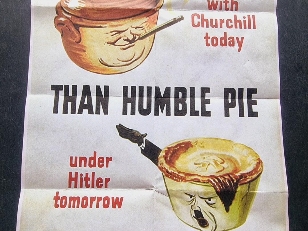 1941 WW2 USA America Don't Waste Food Churchill Potluck Humble Pie Old ...